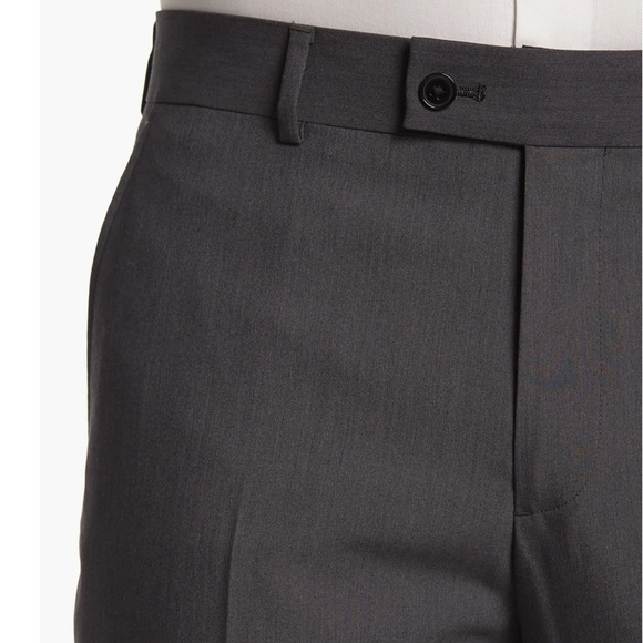 The Savile Row Co. | Pants | Savile Row Co Mens Gray Solid Skinny Fit ...